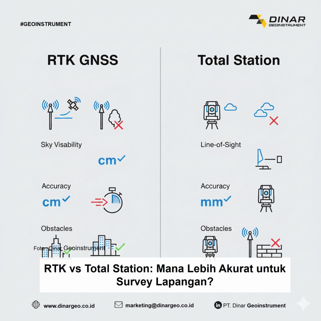 RTK vs Total Station: Mana Lebih Akurat untuk Survey Lapangan?
